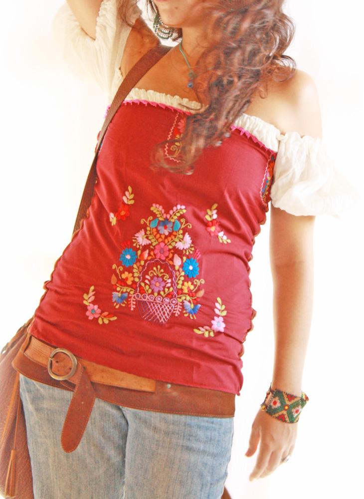 Handmade Mexican Dress from Aida Coronado Peacock Mexican embroidered ...